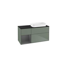 Villeroy & Boch V&B Waschtischunterschrank Wandbeleuchtung Finion 120x60 cm, Reg li Anthrac. m, Oli. m Lac ; Villeroy & Boch (G682GKGM)