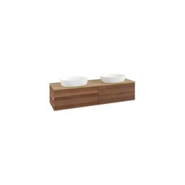 Villeroy & Boch V&B Waschtischunterschrank mit Frontstruktur, mit Beleuchtung Antao 160x50cm, WBP-farbe hon. Oa, warm walnut ; Villeroy & Boch (L28111HM)