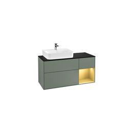 Villeroy & Boch V&B Waschtischunterschrank Wandbeleuchtung Finion 120cm, Pl b m, Reg li gol m, Oli. m Lac ; Villeroy & Boch (G152HFGM)