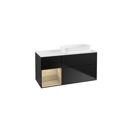 Villeroy & Boch V&B Waschtischunterschrank Wandbeleuchtung Finion 120x60 cm, Reg li Oa ven, bla m lacquer ; Villeroy & Boch (G681PCPD)