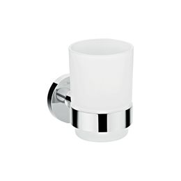 Hansgrohe Zahnputzbecher Logis Universal Wandmont., Glaseins. Mattglas, Met., chr (41718000)