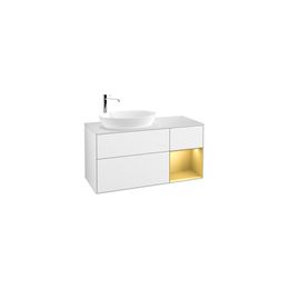 Villeroy & Boch V&B Waschtischunterschrank Wandbeleuchtung Finion 120cm, Pl w m, Rg gol m Lac, glo wh. Lac ; Villeroy & Boch (G931HFGF)
