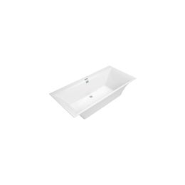 Villeroy & Boch V&B Rechteck-Badewanne Squaro Edge 12 Duo 190x90cm, wei&szlig;, Ablauf mittig ; Villeroy & Boch (UBQ190SQE2DV-01)