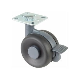 BS Rollen Doppelrolle F361 mit Feststeller Rad Ø 60mm Kunststoff (F361.060)