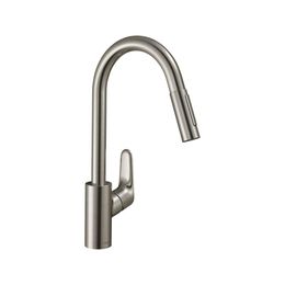 Hansgrohe Sp&uuml;ltisch-Einhebelmischer 240 Focus M41 EcoSmart m Ausz-br, 2jet, 5,8 l/m., Edelstahl-Optik (31833800)