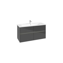 Villeroy & Boch V&B Waschtischunterschrank Collaro 116,1x61x48cm, WT mi, LED 8,6W, glo Gr ; Villeroy & Boch (C146B0FP)