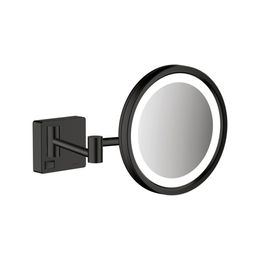 Hansgrohe Rasierspiegel AddStoris mit LED, Wandmontage, mattschwarz (41790670)