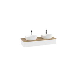 Villeroy & Boch V&B Waschtischunterschrank mit Frontstruktur Antao 120x19x50cm, HL, WBP hon. Oa, wh. m Lac ; Villeroy & Boch (K13151MT)