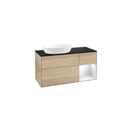 Villeroy & Boch V&B Waschtischunterschrank Finion 120cm, Pl bla m, Reg glo wh. Lac, Oa ven ; Villeroy & Boch (FA52GFPC)