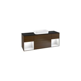 Villeroy & Boch V&B Waschtischunterschrank Abdeckplatte bla m Finion 160x60cm, Reg glo wh. Lac, Walnut veneer ; Villeroy & Boch (F332GFGN)