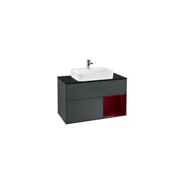 Villeroy & Boch V&B Waschtischunterschrank Wandbeleuchtung Finion 100, Pl bla m, Reg re Peo, md bl. m Lac ; Villeroy & Boch (G372HBHG)