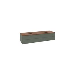 Villeroy & Boch V&B Waschtischunterschrank ohne Frontstruktur, mit Beleuchtung Antao 160x50cm, WBP w. wal, lea gre. m Lac ; Villeroy & Boch (L28012HL)