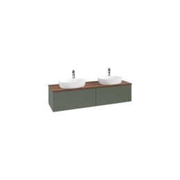 Villeroy & Boch V&B Waschtischunterschrank ohne Frontstruktur, mit Beleuchtung Antao 160x50cm, HL, WBP w. wal, lea gre. m Lac ; Villeroy & Boch (L39052HL)