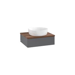Villeroy & Boch V&B Waschtischunterschrank ohne Frontstruktur -Beleuchtung Antao 60x19x50cm, WBP w. wal, Anthrac. m Lac ; Villeroy & Boch (L07012GK)