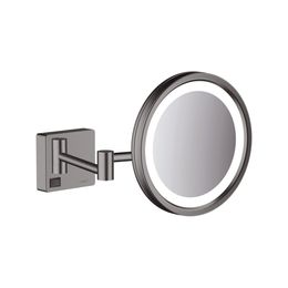 Hansgrohe Rasierspiegel AddStoris m LED, Wandmontage, brushed black chrome (41790340)