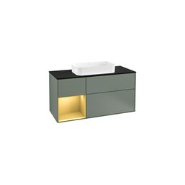 Villeroy & Boch V&B Waschtischunterschrank Wandbeleuchtung Finion 120cm, Pl b m, Reg li gol m, Oli. m Lac ; Villeroy & Boch (G292HFGM)