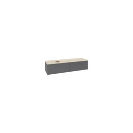 Villeroy & Boch V&B Waschtischunterschrank ohne Frontstruktur Antao 160x50cm, HL, WBP botti., Anthrac. m Lac ; Villeroy & Boch (K37053GK)