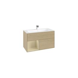 Villeroy & Boch V&B Waschtischunterschrank Finion Reg li si Grey Matt Lacquer, Oak Veneer ; Villeroy & Boch (F030HJPC)