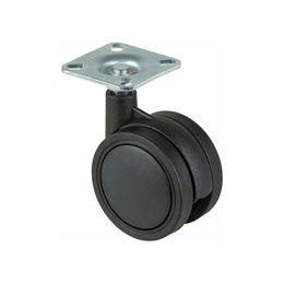 BS Rollen Doppelrolle F330 ohne Feststeller Rad Ø 60mm Kunststoff (F330.060)