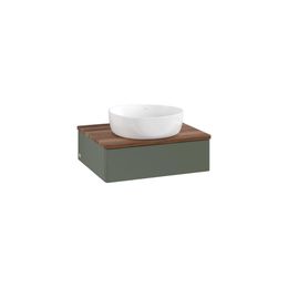 Villeroy & Boch V&B Waschtischunterschrank ohne Frontstruktur -Beleuchtung Antao 60x19x50cm, WBP w. wal, lea gre. m Lac ; Villeroy & Boch (L07012HL)