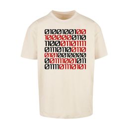 F4NT4STIC T-Shirt 'I Love You 01001001 Binary Code Valentinstag' Herren Gr&ouml;&szlig;e S sand / rot / schwarz