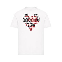 F4NT4STIC T-Shirt 'I Love You 01001001 Binary Code Herz Valentinstag' Jungen Gr&ouml;&szlig;e 110/116 rot / schwarz / wei&szlig;