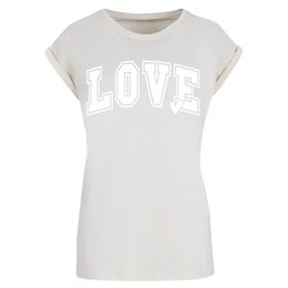 F4NT4STIC T-Shirt 'Love University Valentinstag Herz' Damen Gr&ouml;&szlig;e 5XL sand / wei&szlig;