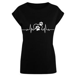 F4NT4STIC Shirt 'Heartbeat Dog Love' female Black size XXL