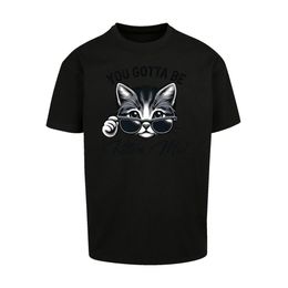 F4NT4STIC T-Shirt 'K&auml;tzchen You Gotta Be Kitten Me!' Herren Gr&ouml;&szlig;e XXL schwarz / wei&szlig;
