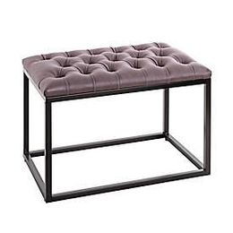 Hocker HAKU, gepolstert, B 600 x T 400 x H 450 mm, Textilgewebe in Lederoptik und Stahl, anthrazit-schwarz