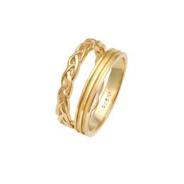 Elli Ring Bandring, Twisted Damen Gr&ouml;&szlig;e 58 gold