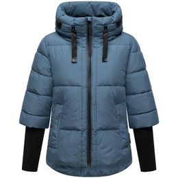 Navahoo Winterjacke 'Lotusherz XIV' Damen Größe XXL taubenblau / schwarz