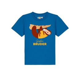 Watabout.kids Shirt 'Faultier Gro&szlig;er Bruder' boy Blue size 134/146
