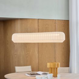 Northern LED-Hängeleuchte Tradition linear, Textil, offwhite