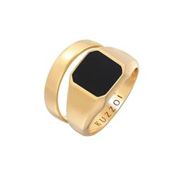 Kuzzoi Ring Herren Gr&ouml;&szlig;e 60 gold / schwarz