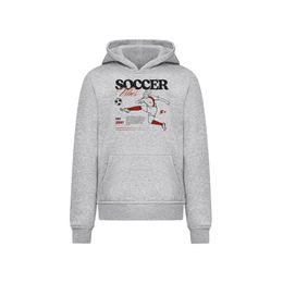F4NT4STIC Sweatshirt 'Soccer Vibes Sport Fan' M&auml;dchen Gr&ouml;&szlig;e 110/116 grau / rot / schwarz