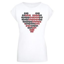 F4NT4STIC T-Shirt 'I Love You 01001001 Binary Code Herz Valentinstag' Damen Gr&ouml;&szlig;e XXXL rot / schwarz / wei&szlig;