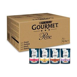 Gourmet Perle Erlesene Streifen in Gelee Mixpaket Katzen-Nassfutter ohne k&uuml;nstliche Farb- 96x85g