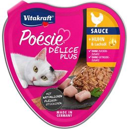 Vitakraft Po&eacute;sie D&eacute;lice Plus Chicken Katzen-Nassfutter ohne Zucker 15x85g