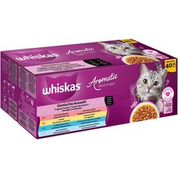 whiskas AROMATIC SELECTION Meeresfr&uuml;chte in Sauce Katzen-Nassfutter ohne k&uuml;nstliche Farb- und Konservierungsstoffe 40x85g