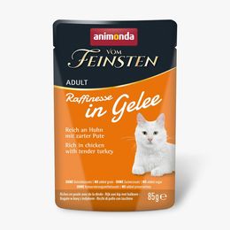 animonda vom Feinsten Raffinesse Gelee Huhn und Pute Katzen-Nassfutter ohne Soja 24x85g