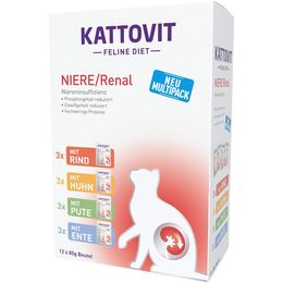 Kattovit NIERE/Renal Multipack Katzen-Nassfutter zur Unterst&uuml;tzung der Nierenfunktion 12x85g