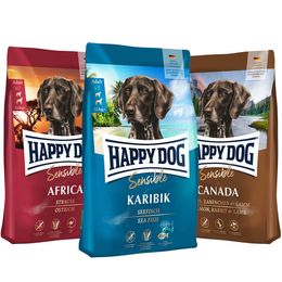 Happy Dog Mixpaket getreidefrei Hunde-Trockenfutter Mixpaket 3x4kg
