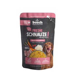 Bosch Freshe Schnauze Huhn mit Reis & Karotten Hunde-Nassfutter ohne Weizen, Farbstoffe oder Zuckerzusatz 8x250 g