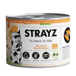 STRAYZ BIO Pute & Karotte in Soße Katzen-Nassfutter Bio-Nassfutter 6x200g