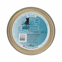 Catz Finefood Fillets N&deg;413 Huhn & Thunfisch in Jelly Katzen-Nassfutter getreidefrei 12x85g