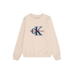 Calvin Klein Jeans Sweatshirt 'Festive' Jungen Gr&ouml;&szlig;e 152 hellbeige / marine / rot / wei&szlig;
