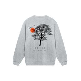 F4NT4STIC Sweatshirt 'Escape Discover the World Tree Birds' male Grey size S