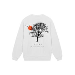 F4NT4STIC Sweatshirt 'Escape Discover the World Tree Birds' male White size S