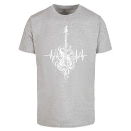 F4NT4STIC T-Shirt 'Gitarre Heartbeat' Herren Gr&ouml;&szlig;e L graumeliert / wei&szlig;